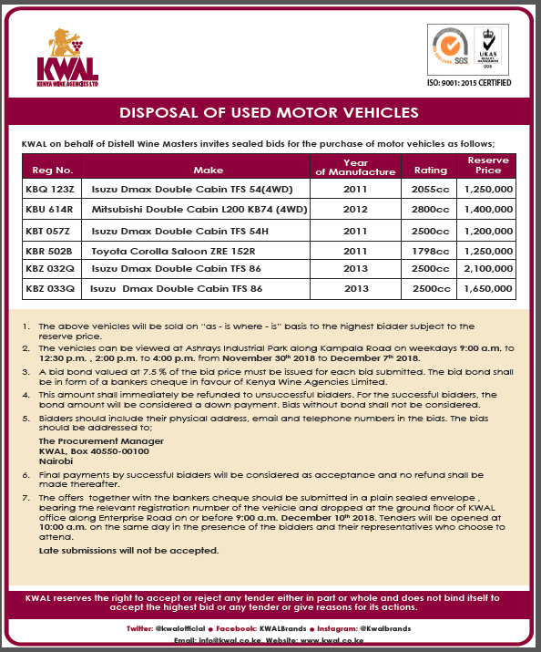 KWAL_AGENCIES - Kenya Wine Agencies Ltd